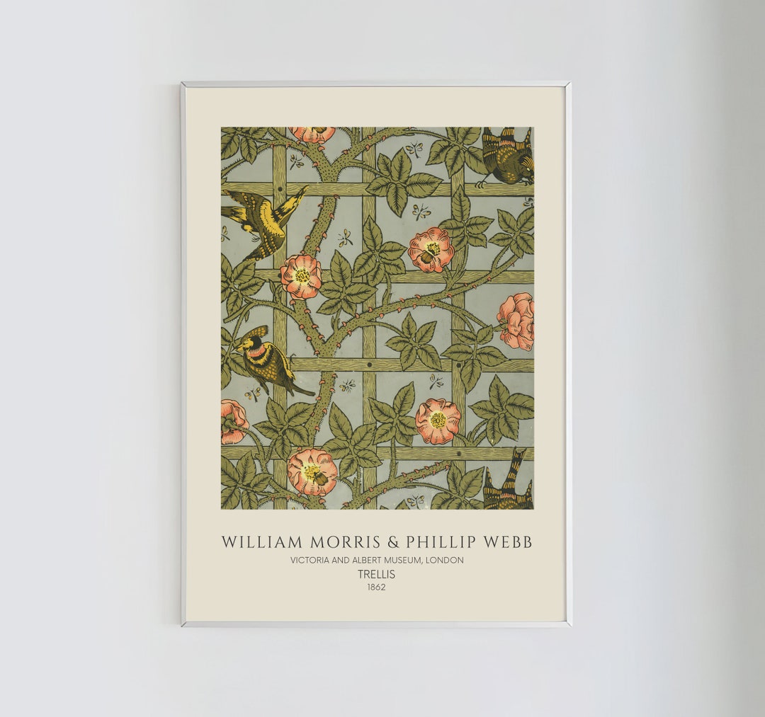 William Morris Trellis Print: Vintage Art Nouveau Floral (digital ...
