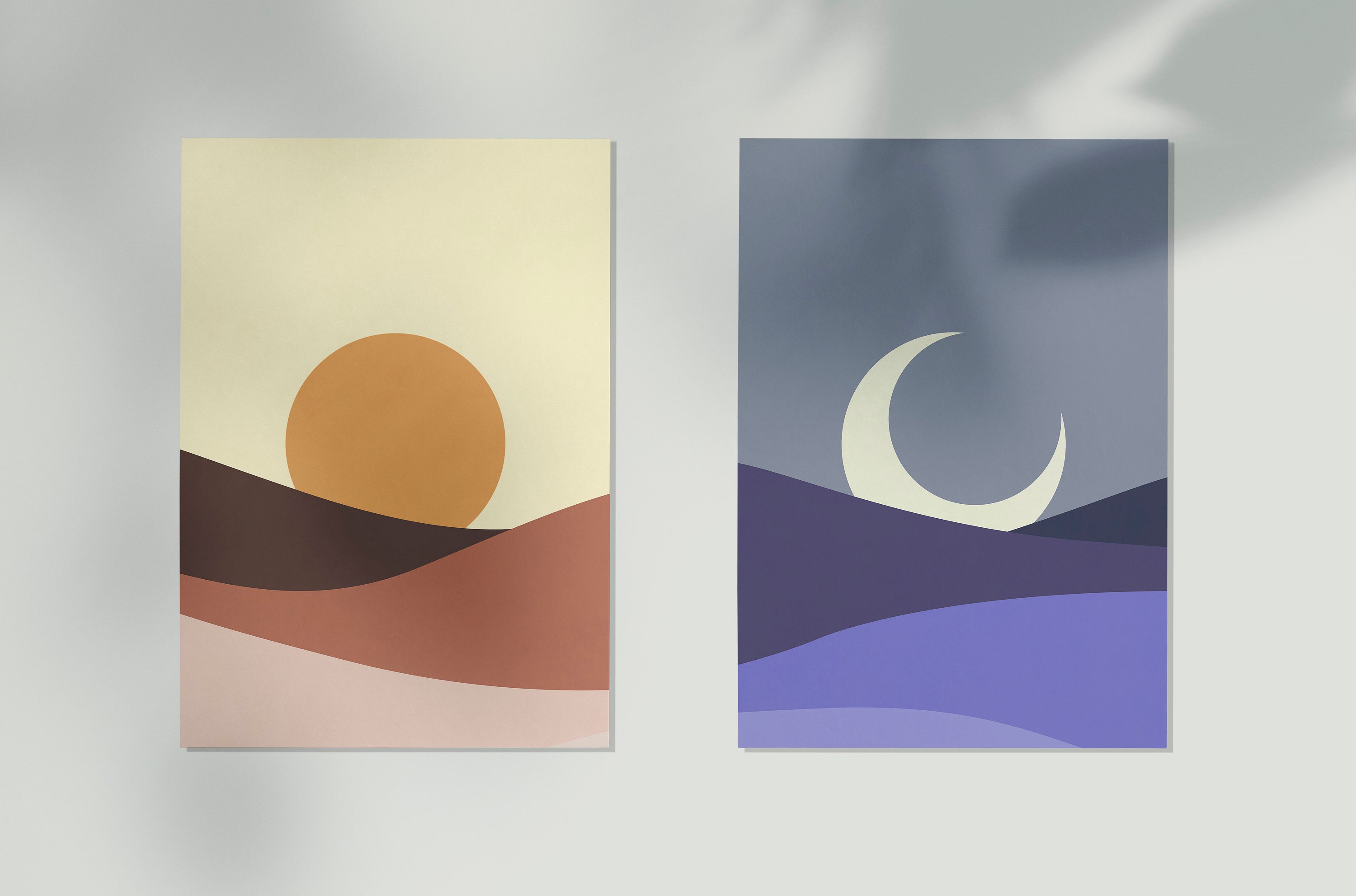 Boho Desert Set of 2 Prints Night and Day Bundle - Etsy