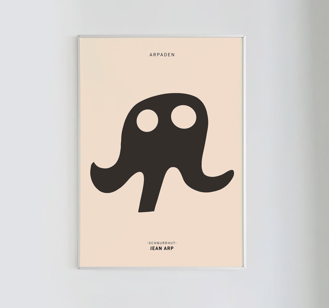 Jean Arp Dadaist Exhibition Poster: Beige-black Abstract Art Print ...