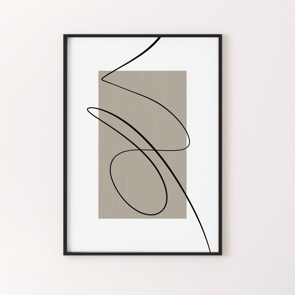 Abstract Single Line Art Minimalist Wall Art Neutral Grey - Etsy