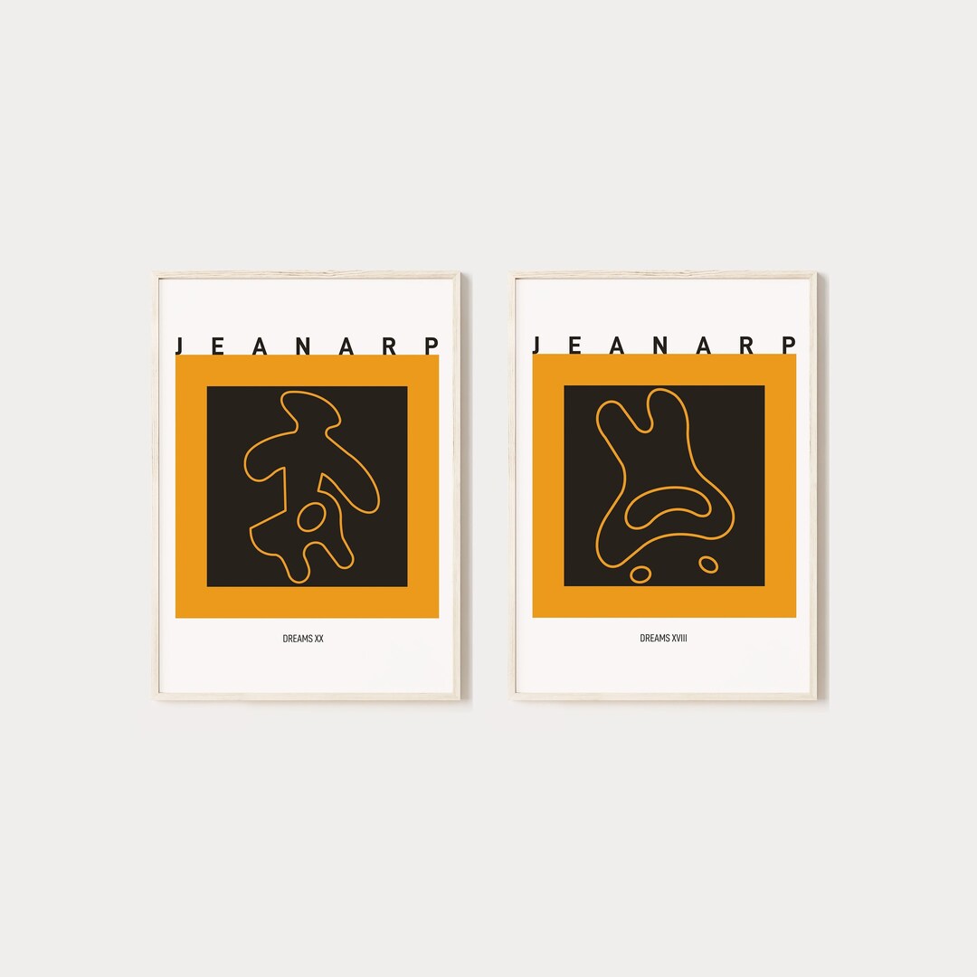 Jean Arp 'dreams' Print Set: Retro Dadaist Exhibition Art (digital ...