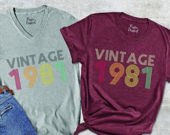 1981 Birthday Shirt Women - Etsy