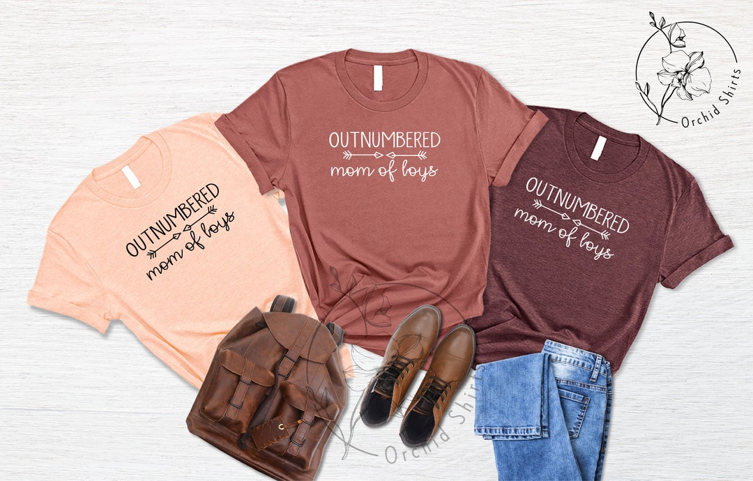 Outnumbered Mom of Boys Shirt, Boy Mom Gifts, Mom Life T Shirt, Funny ...