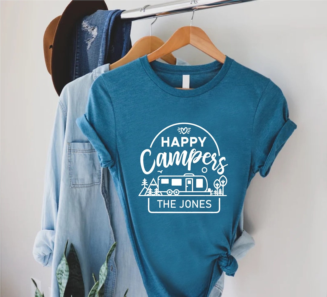 Custom Happy Campers Shirt,camping Gift,personalized Camping Shirts ...