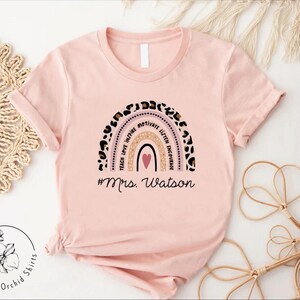 Custom Name Teacher,custom Teacher Shirt,custom Teacher Gift,rainbow ...