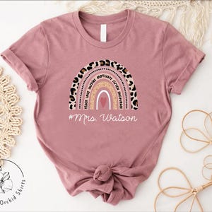 Custom Name Teacher,custom Teacher Shirt,custom Teacher Gift,rainbow ...