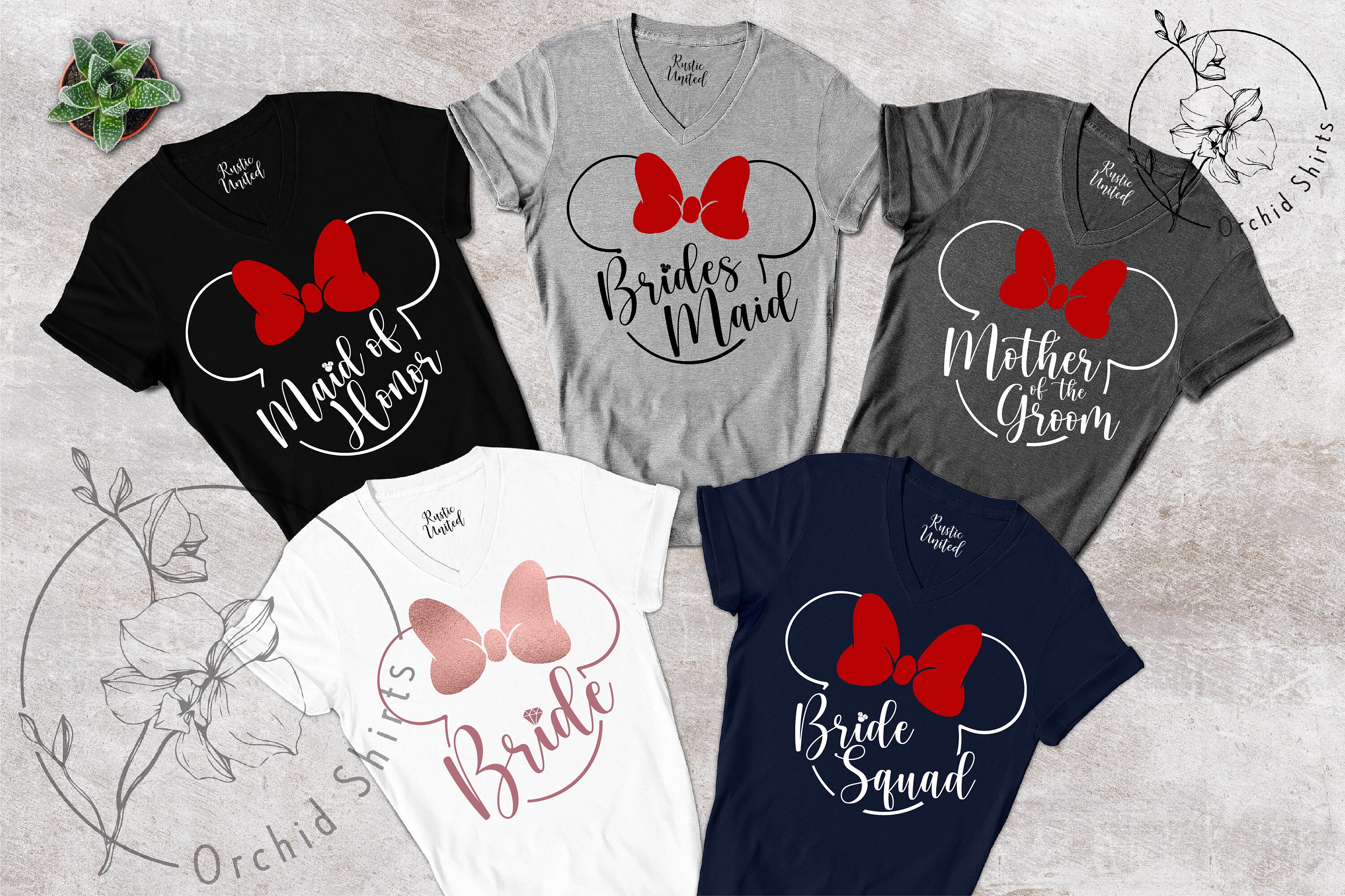 Minnie Mouse Bride T-shirt Disney Bridal Party Tees Bride | Etsy