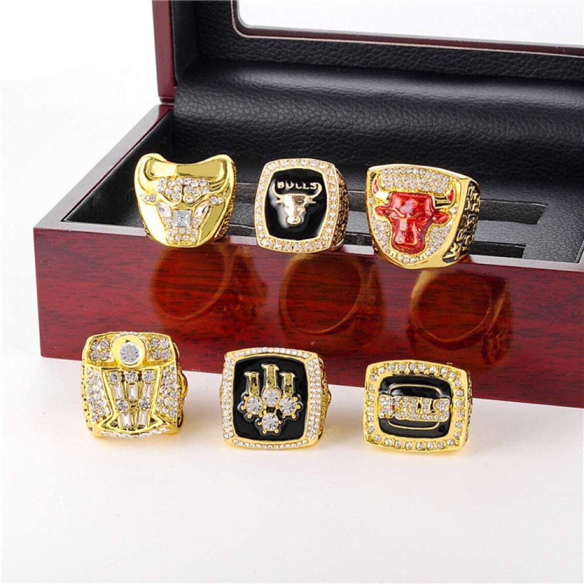 Chicago Bulls Michael Jordan 6 ring set NBA championship | Etsy