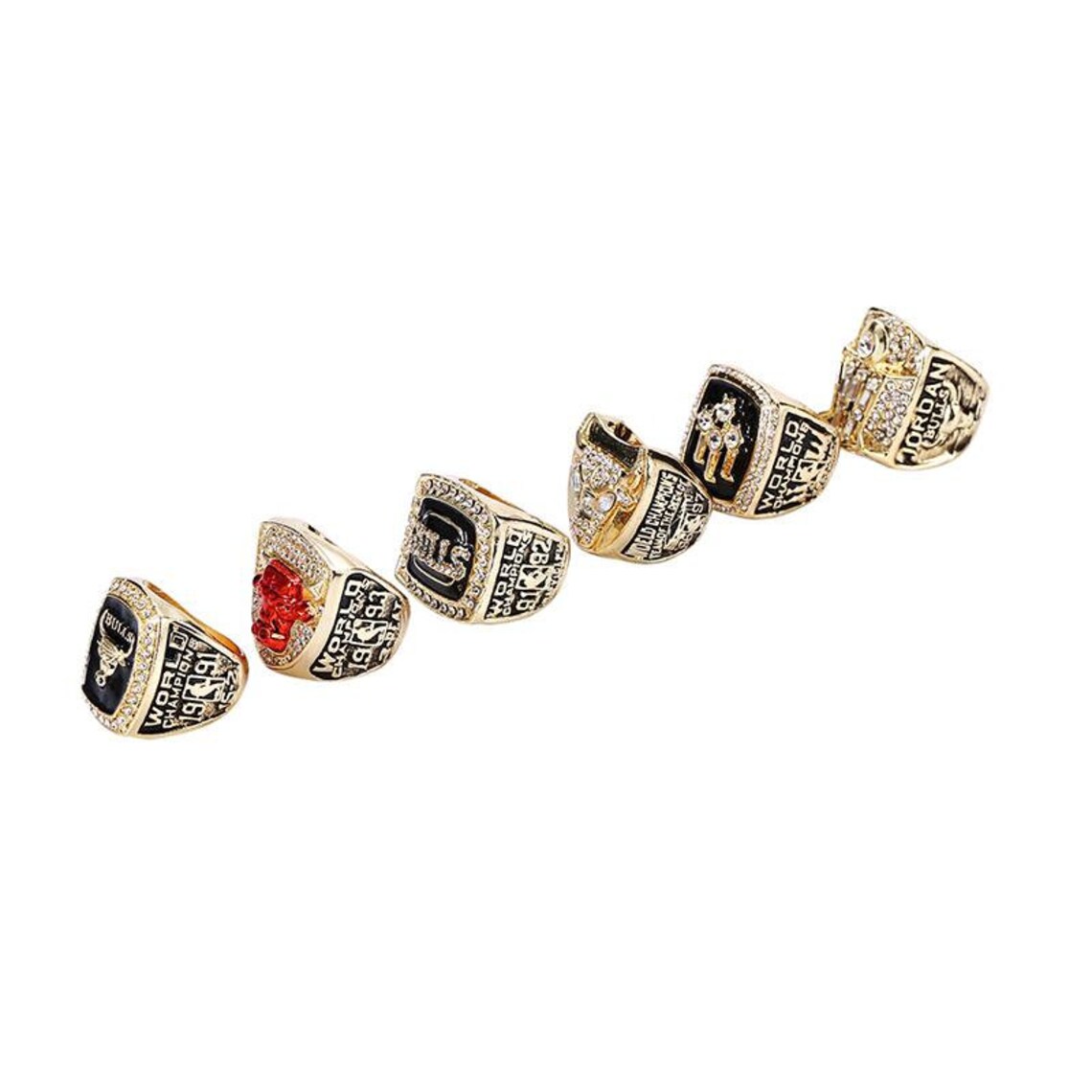 Chicago Bulls Michael Jordan 6 ring set NBA championship | Etsy