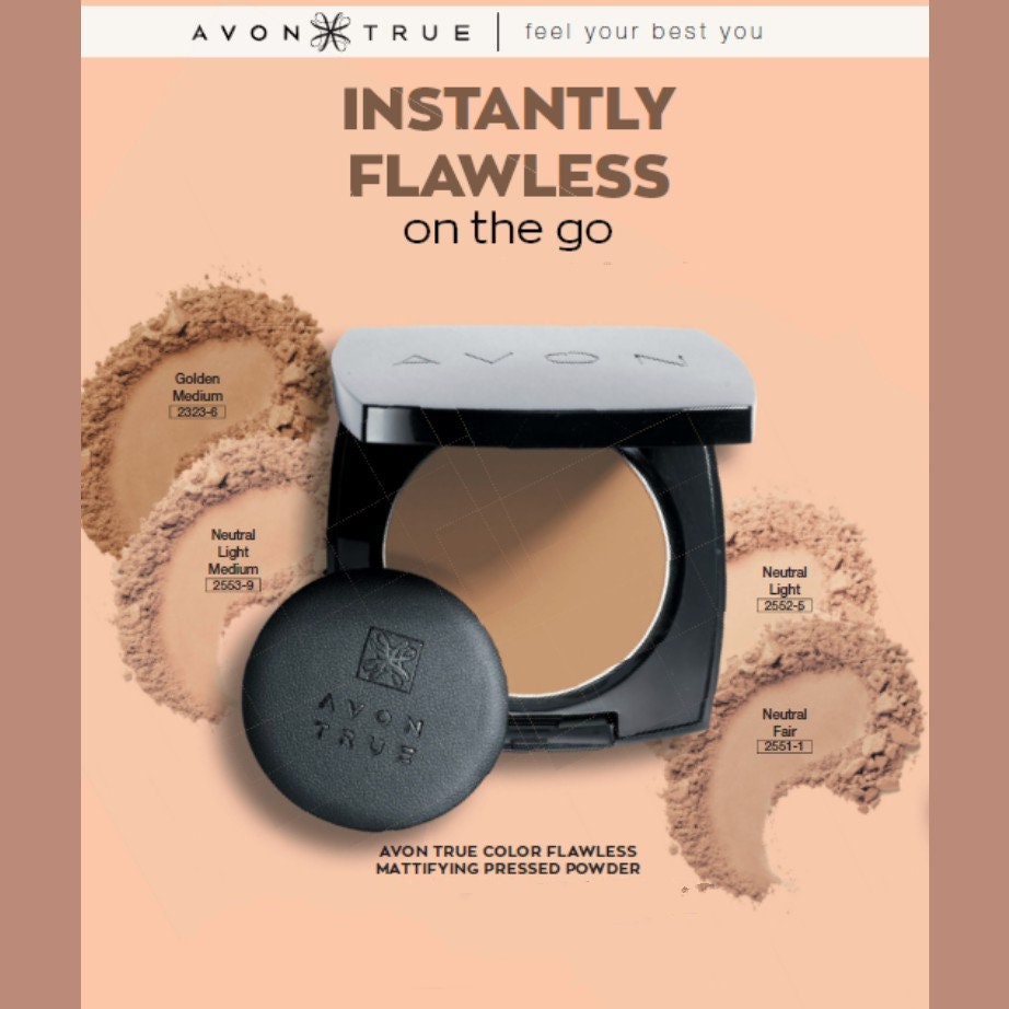 Avon True Colour Flawless Mattifying Pressed Powder - Etsy