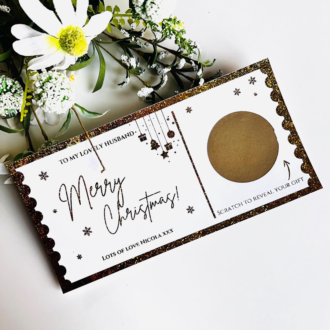 Merry Christmas Scratch off Christmas Gift Voucher, Concert Ticket ...