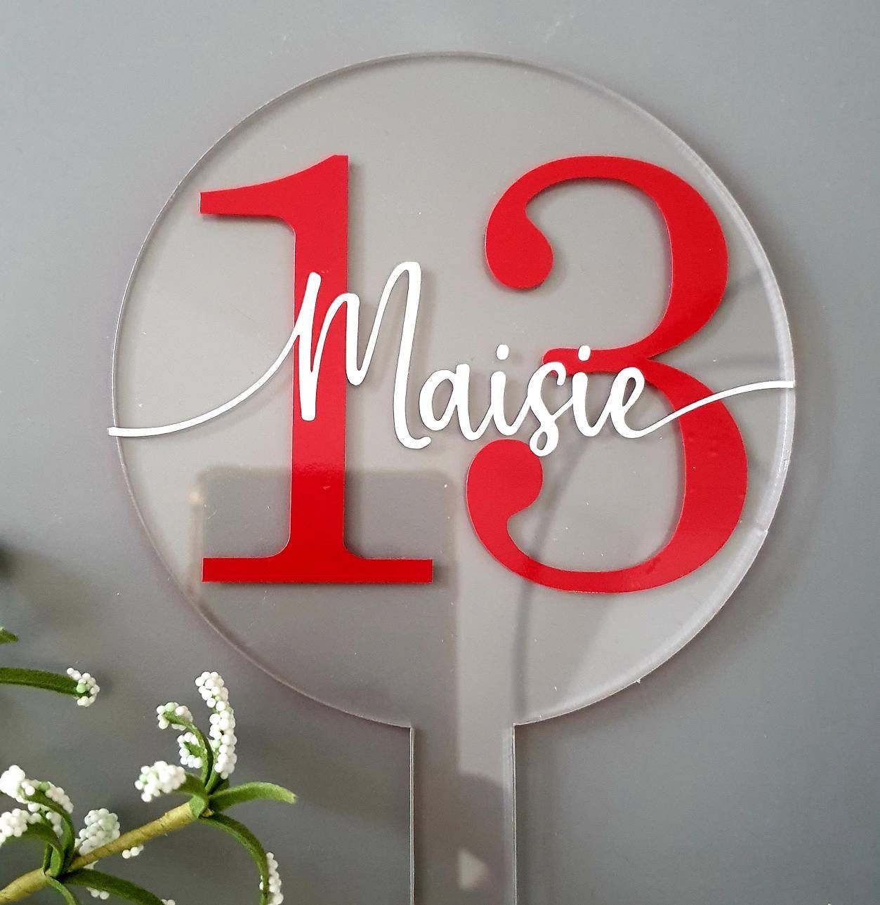 Personalised Acrylic Cake Topper Age Cake Topper Birthday | Etsy UK