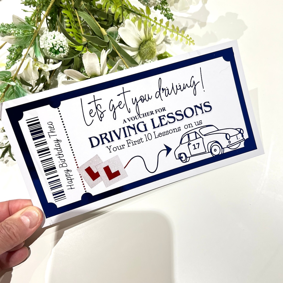 Driving Lessons Gift Voucher, Lets Get You Driving, Surprise Gift, 17th ...