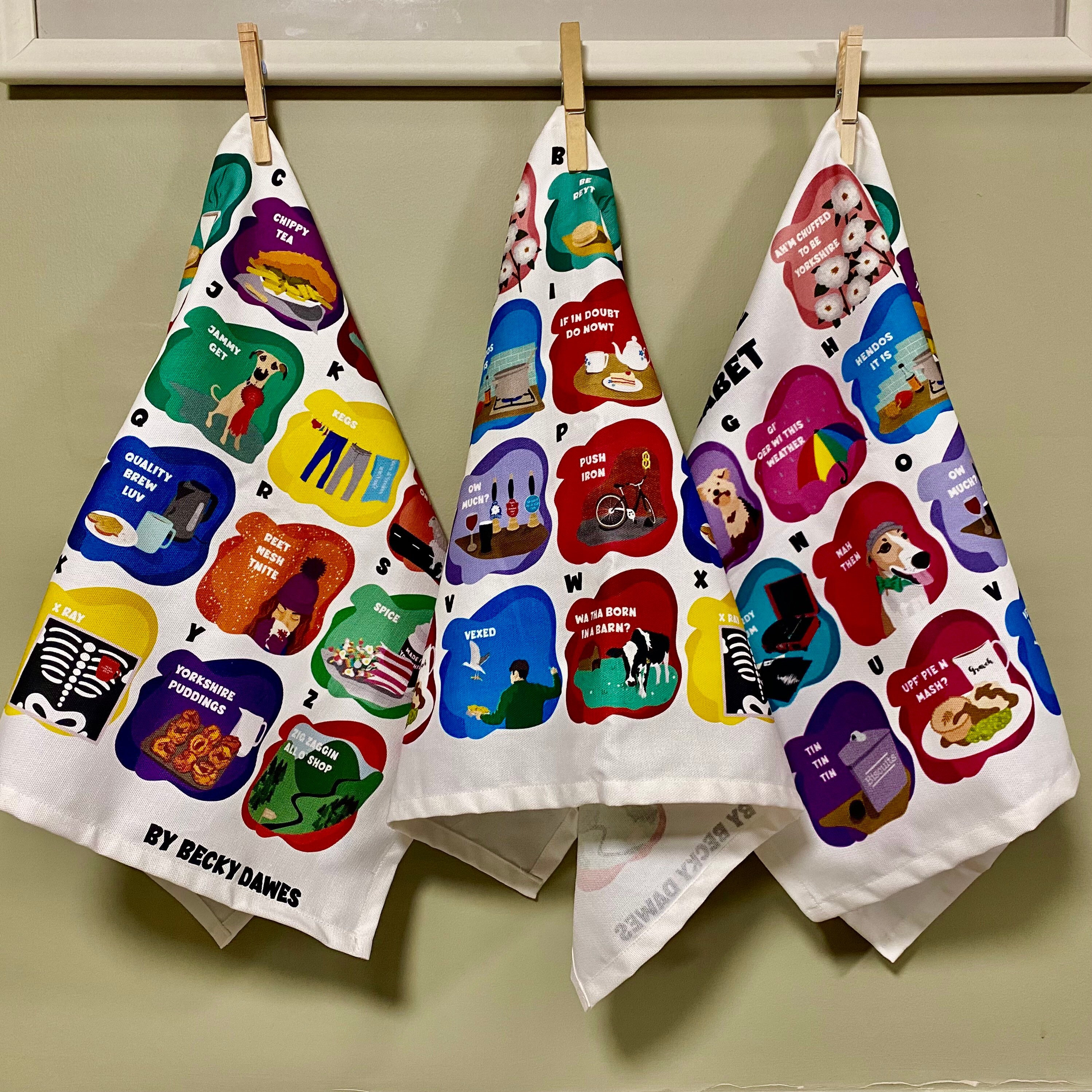 Yorkshire Alphabet Tea Towel - Etsy UK