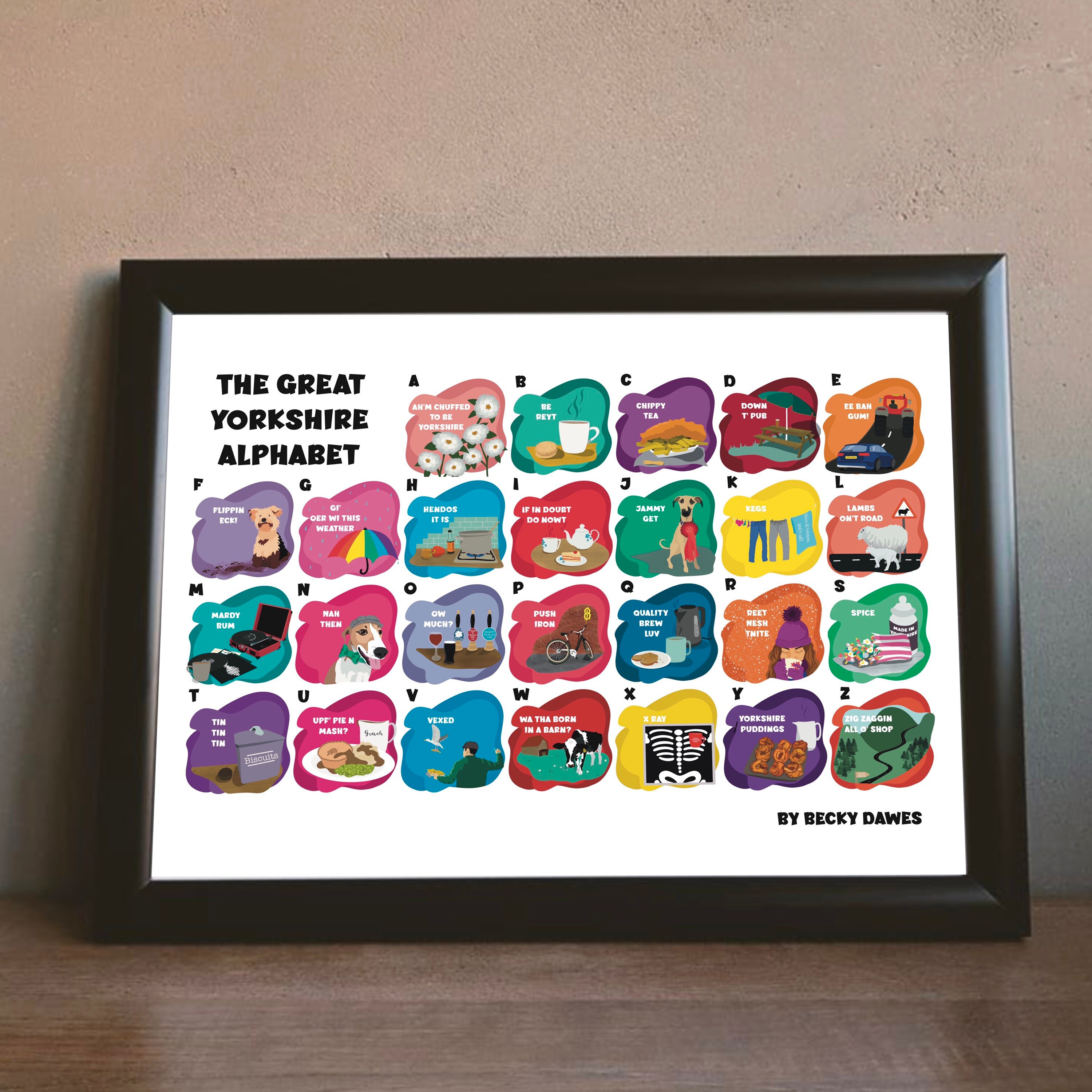 The Great Yorkshire Alphabet Print - Etsy UK