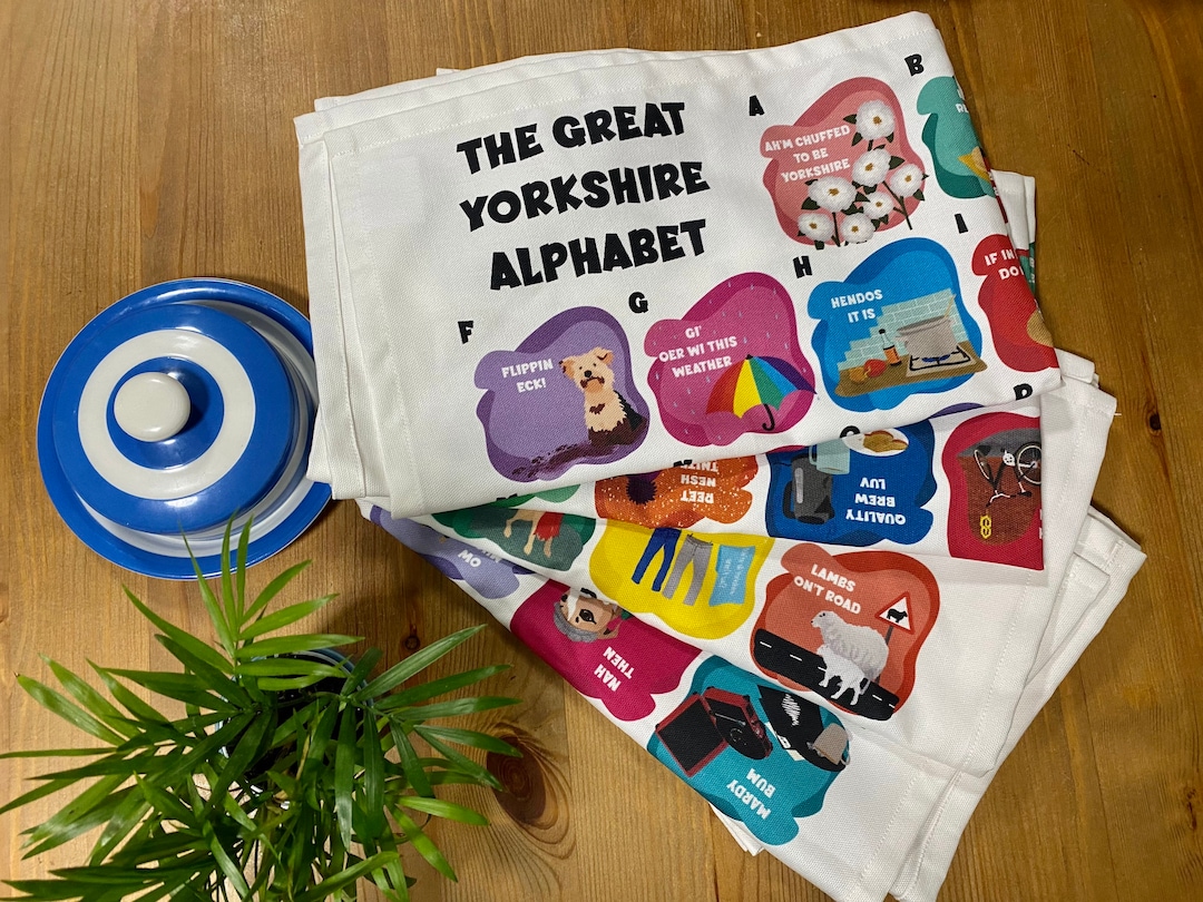 Yorkshire Alphabet Tea Towel - Etsy UK
