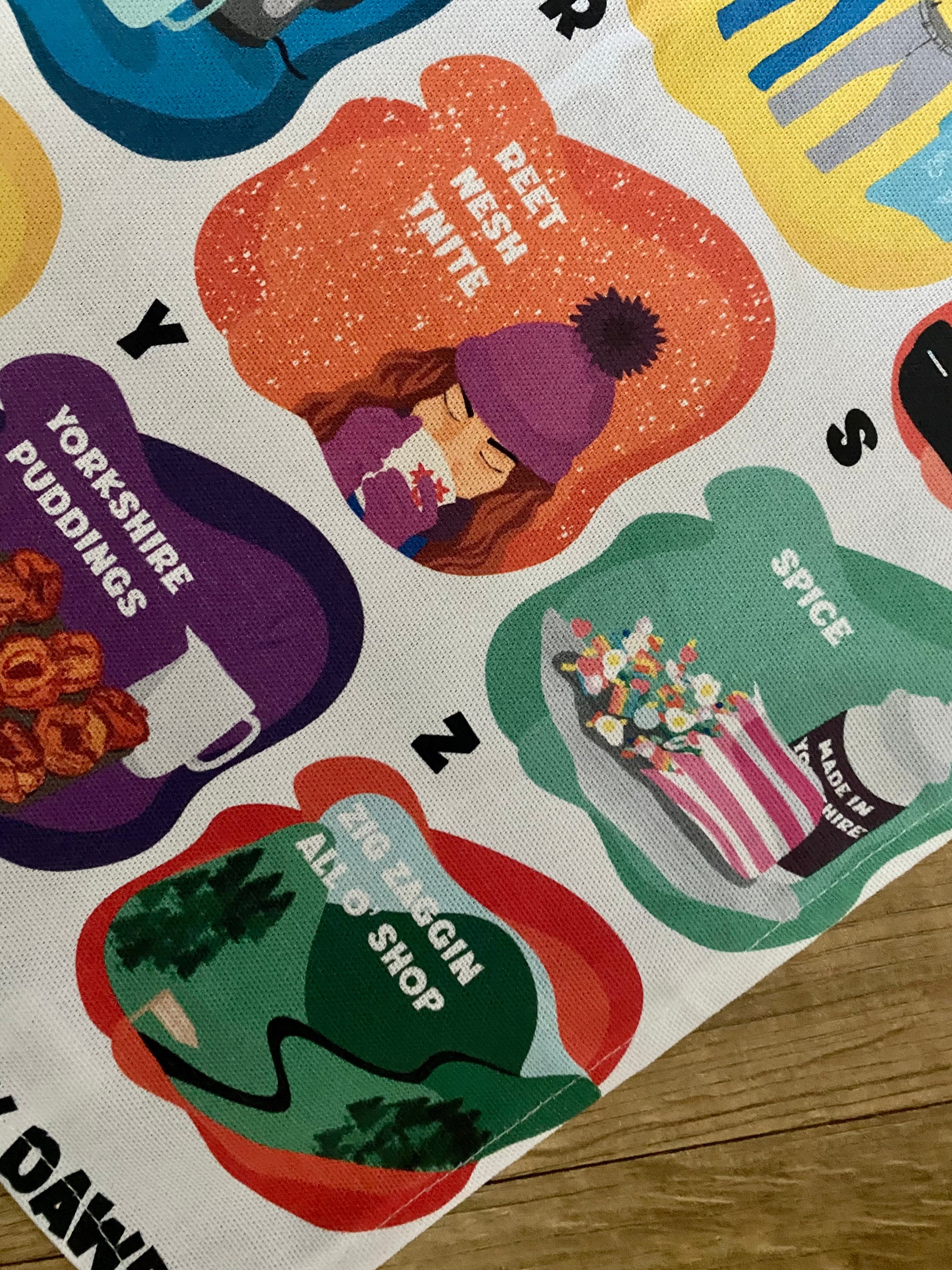 Yorkshire Alphabet Tea Towel - Etsy UK