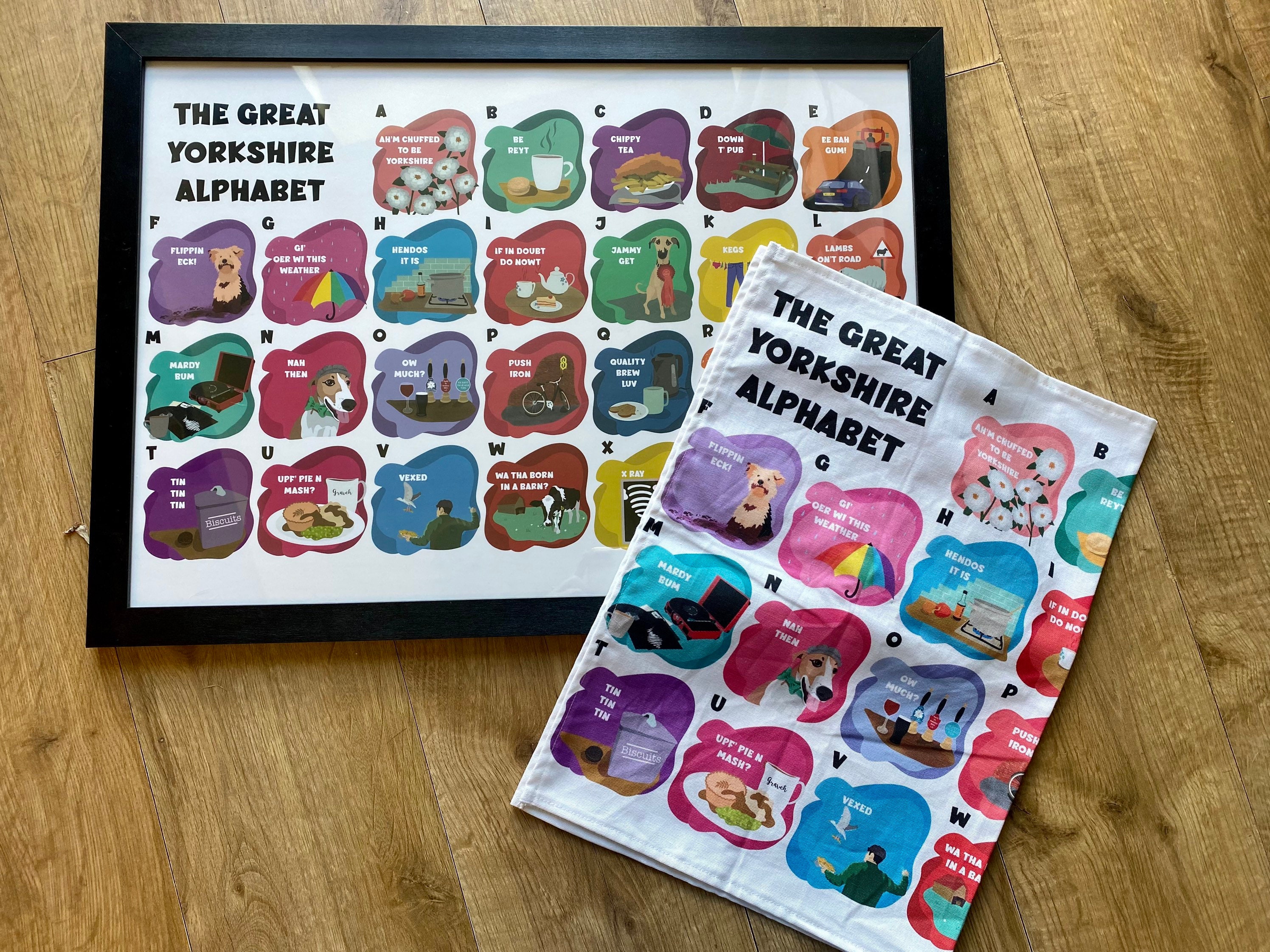 Yorkshire Alphabet Tea Towel - Etsy UK