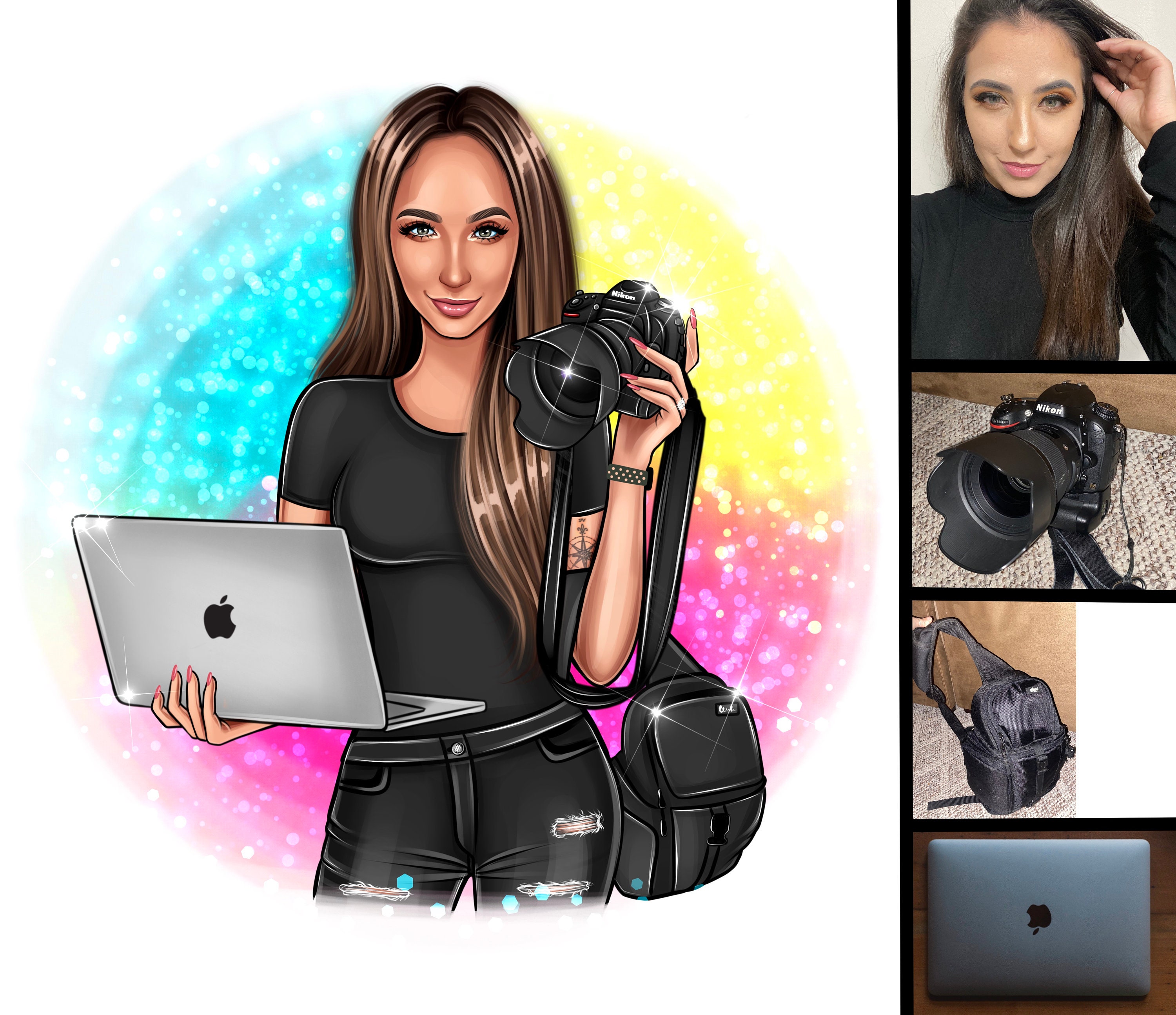 Digital Portrait Logo Digital Portrait Logo Design Custom Portrait Logo ...