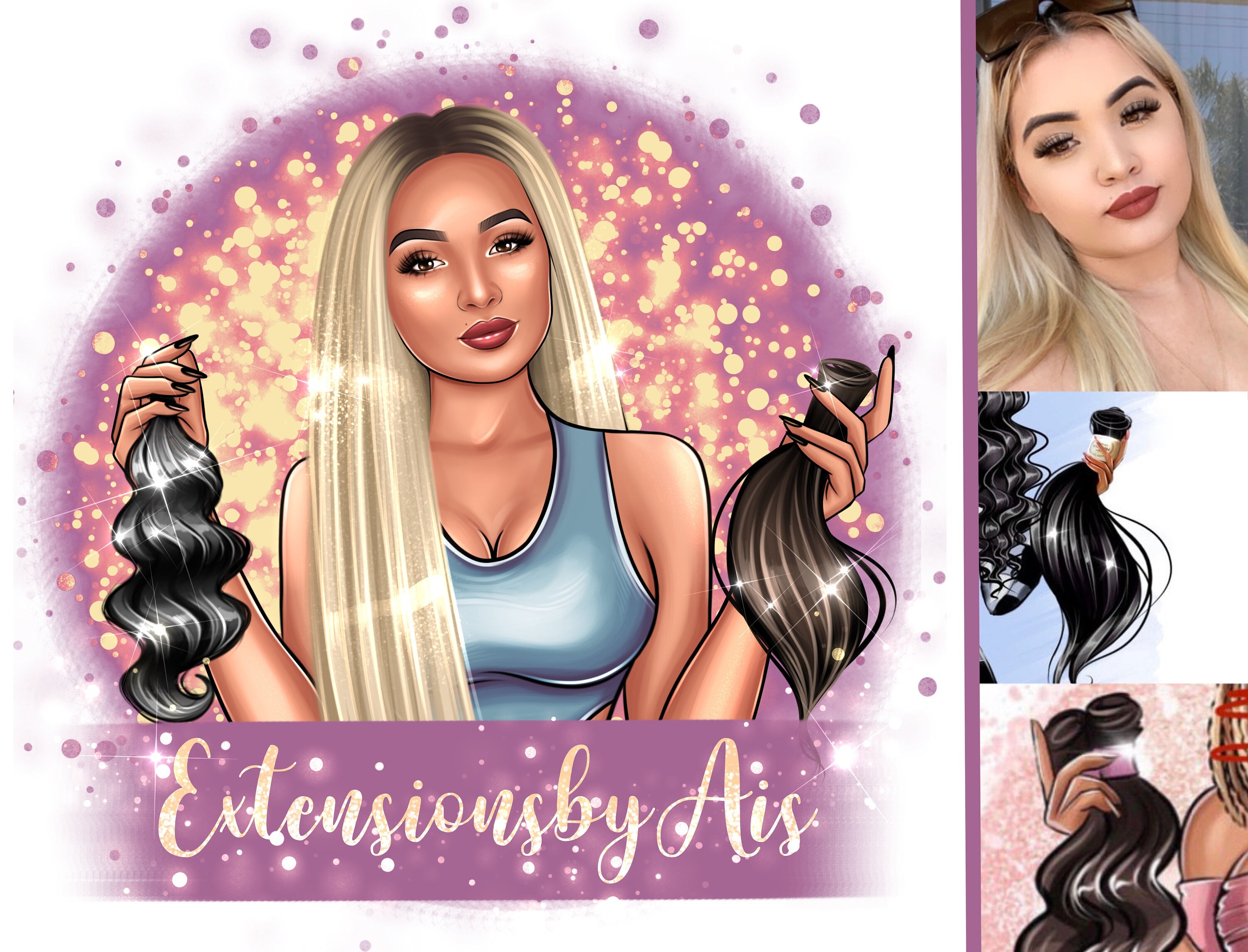 Hairdresser Logo Hair Designer Logo Cartoon Logo for Business | Etsy