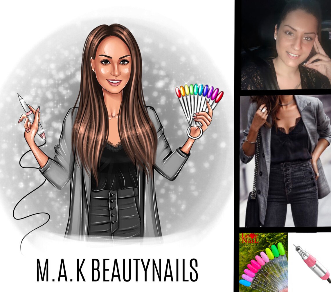 Digital Portrait Logo Digital Portrait Logo Design Custom - Etsy