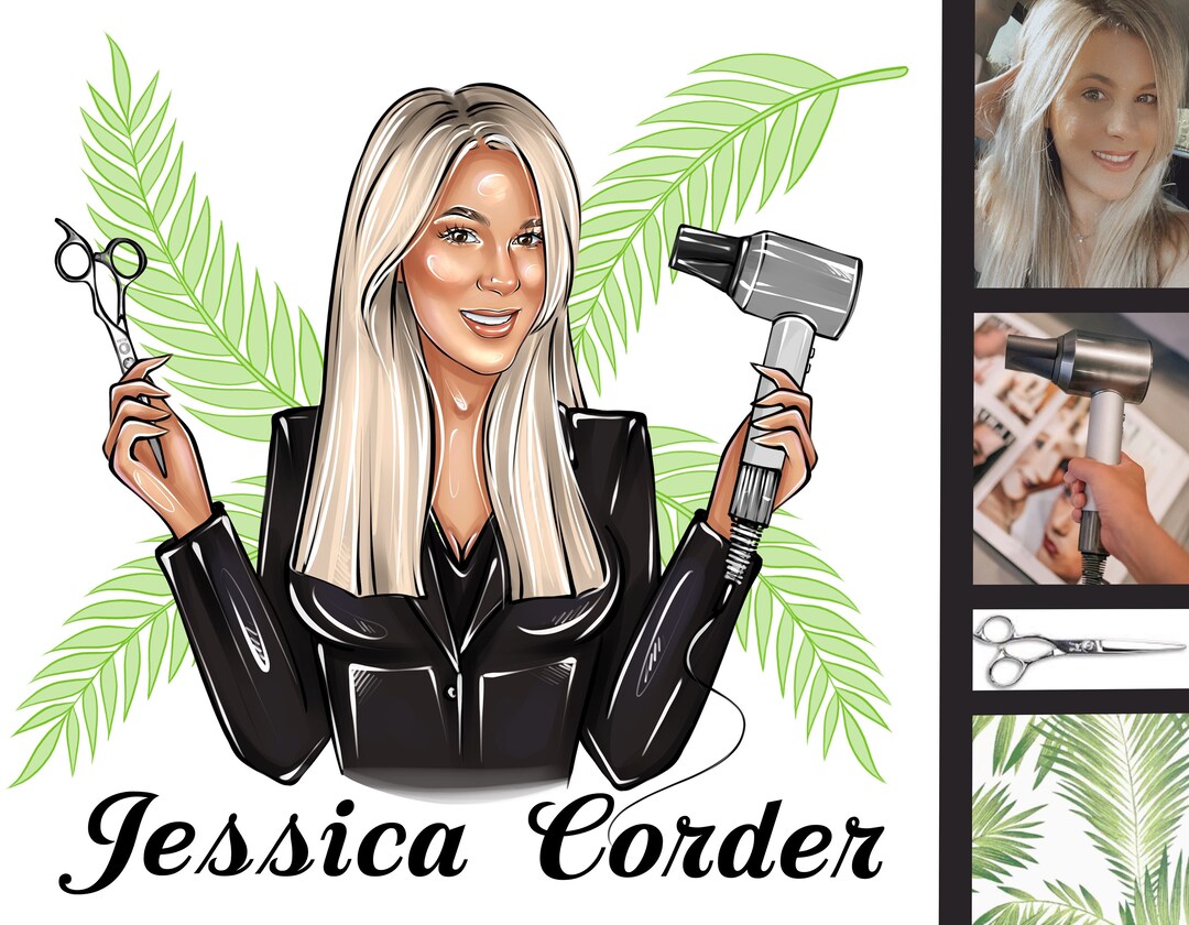 Hairdresser Logo,hair Stylist Logo,hair Extension Logo,cartoon Logo ...