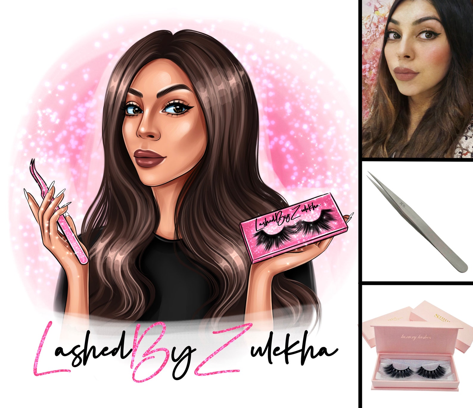 Lash Maker Logo for Business Digital Portrait Cartoon Logo - Etsy