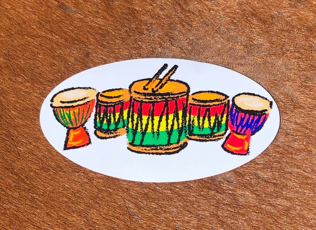 West African Drums Vinyl Sticker: Djembe & Dundun Percussion - Etsy