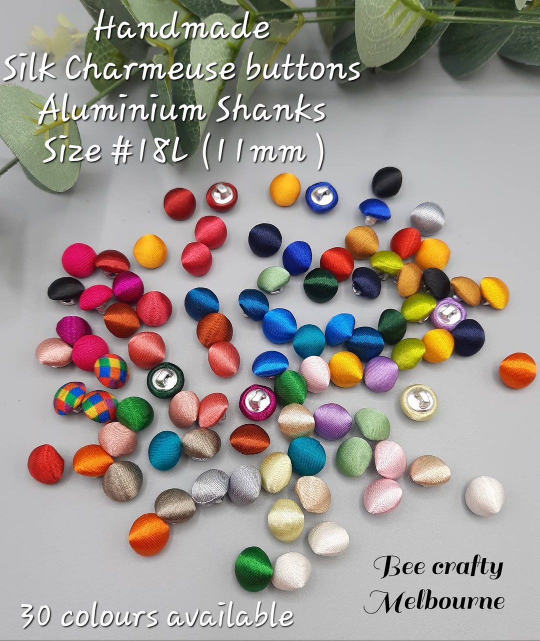 Handmade Silk Charmeuse Dress Buttons: 11mm Fabric Covered Buttons, 6pc ...