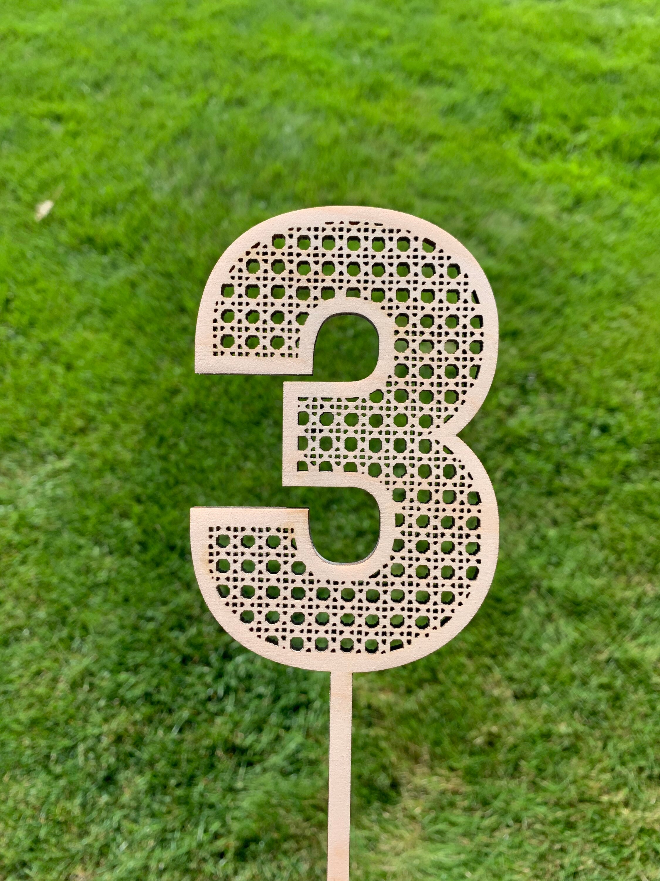 Rattan Number Cake Topper Cane Inspired Cake Topper Boho - Etsy