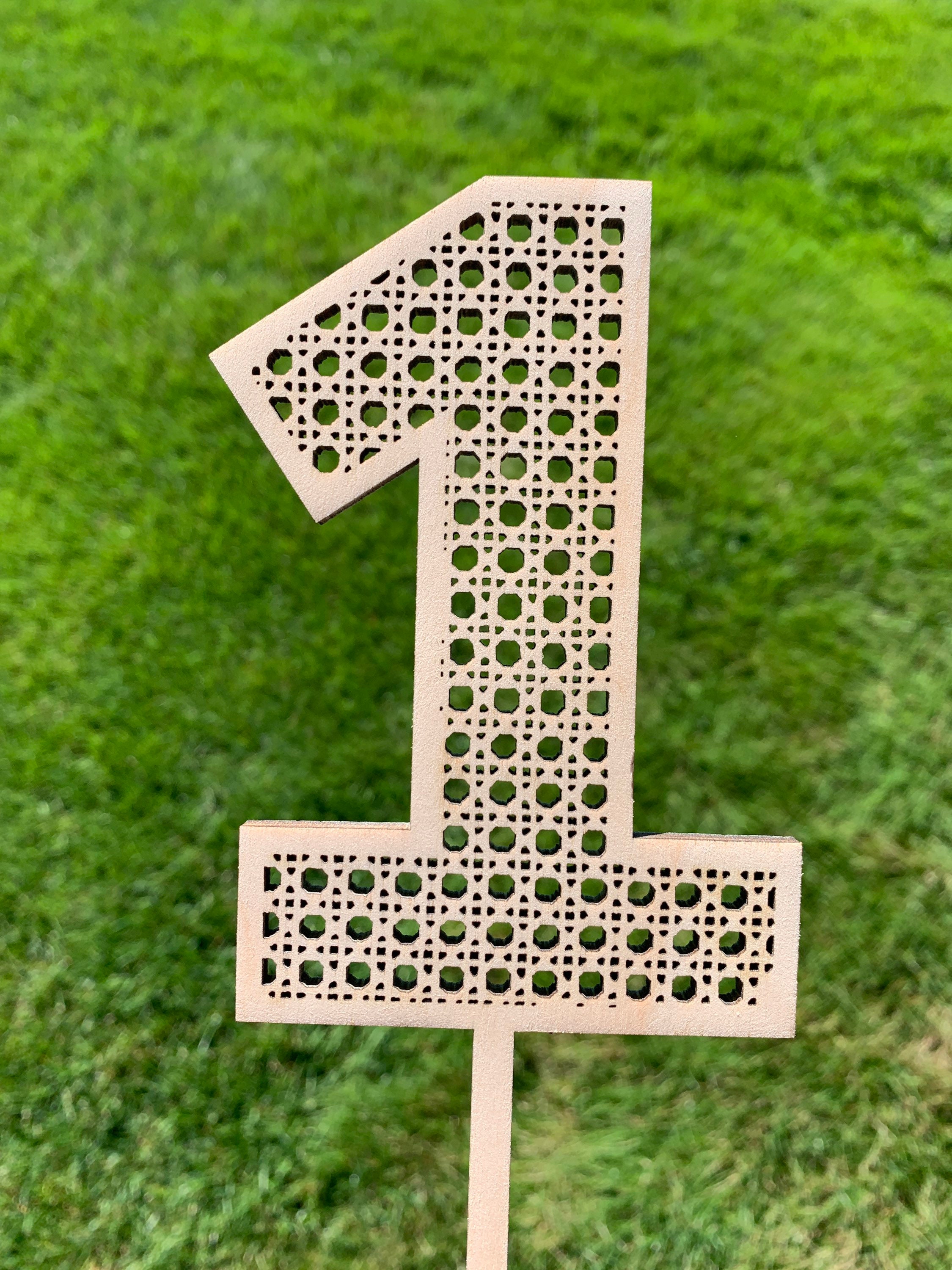 Rattan Number Cake Topper Cane Inspired Cake Topper Boho - Etsy