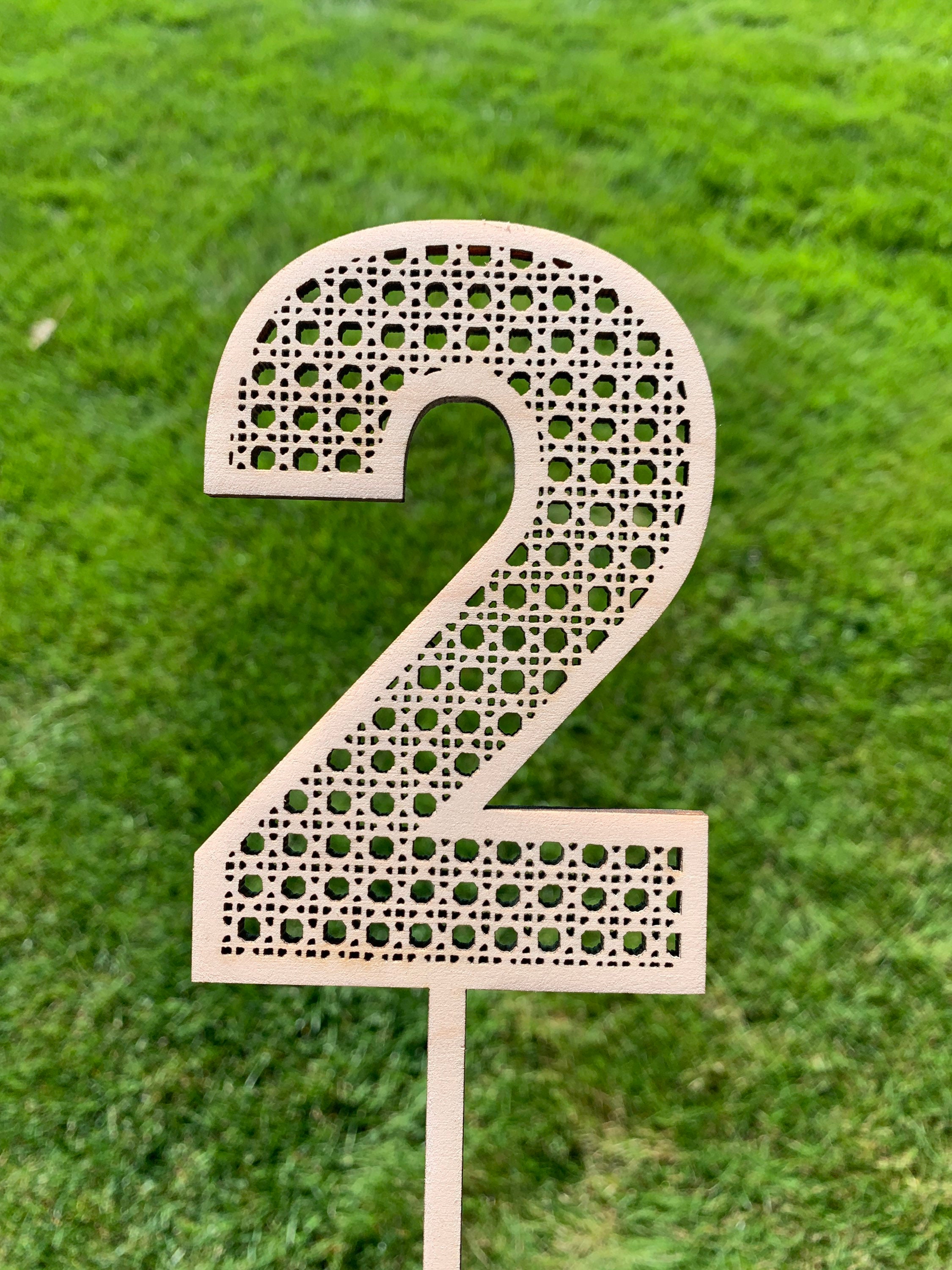 Rattan Number Cake Topper Cane Inspired Cake Topper Boho - Etsy