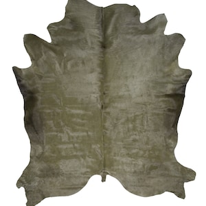 Olive Green Cowhide Genuine Hair on Hide Leather Area Rug Top Quality ...
