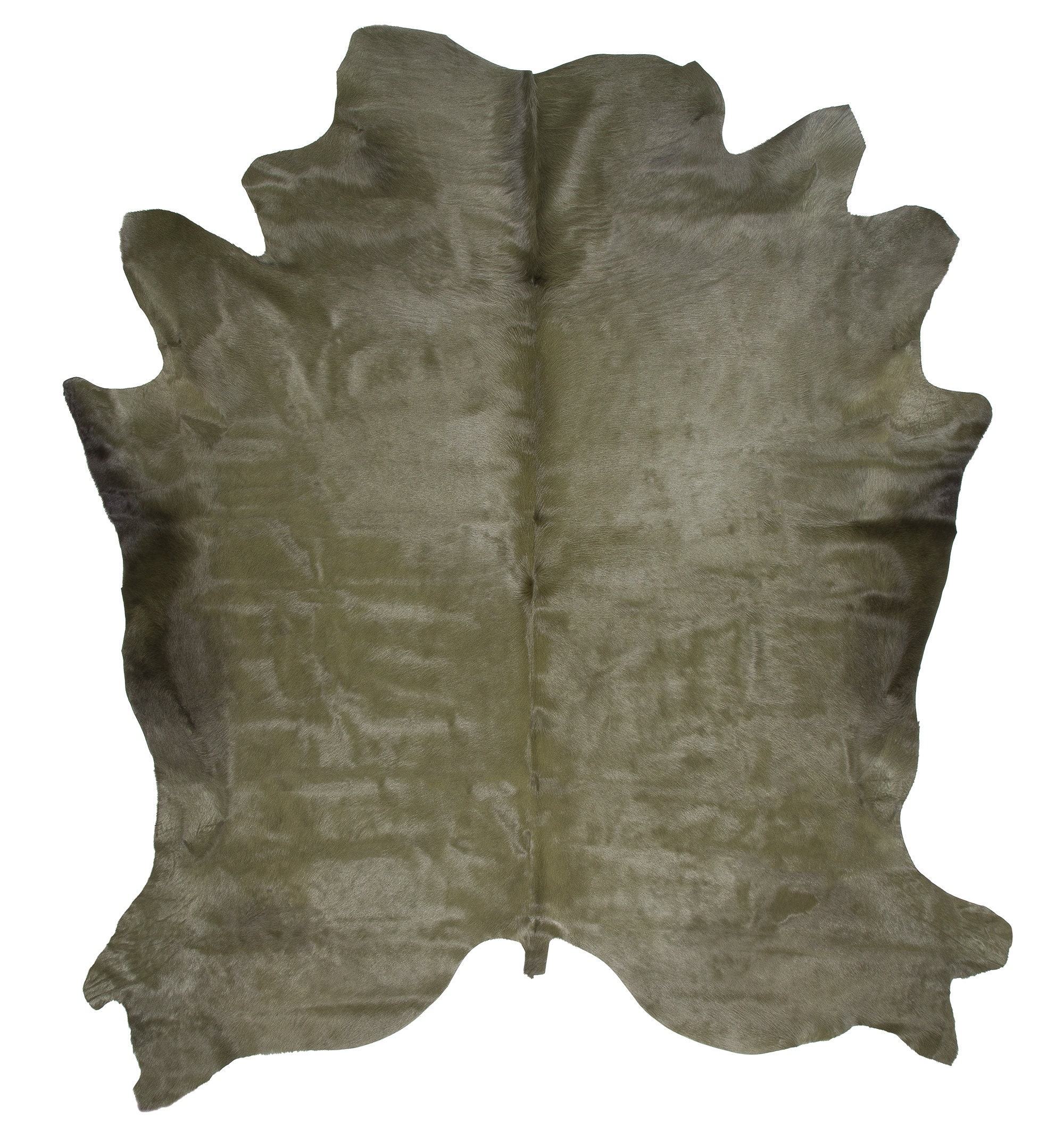 Olive Green Cowhide Genuine Hair on Hide Leather Area Rug Top Quality ...