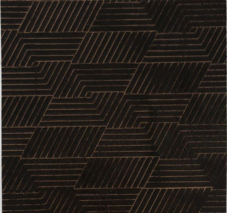 Chocolate Brown Labyrinth Laser Cut Hair on Hide, Italian Leather - Etsy