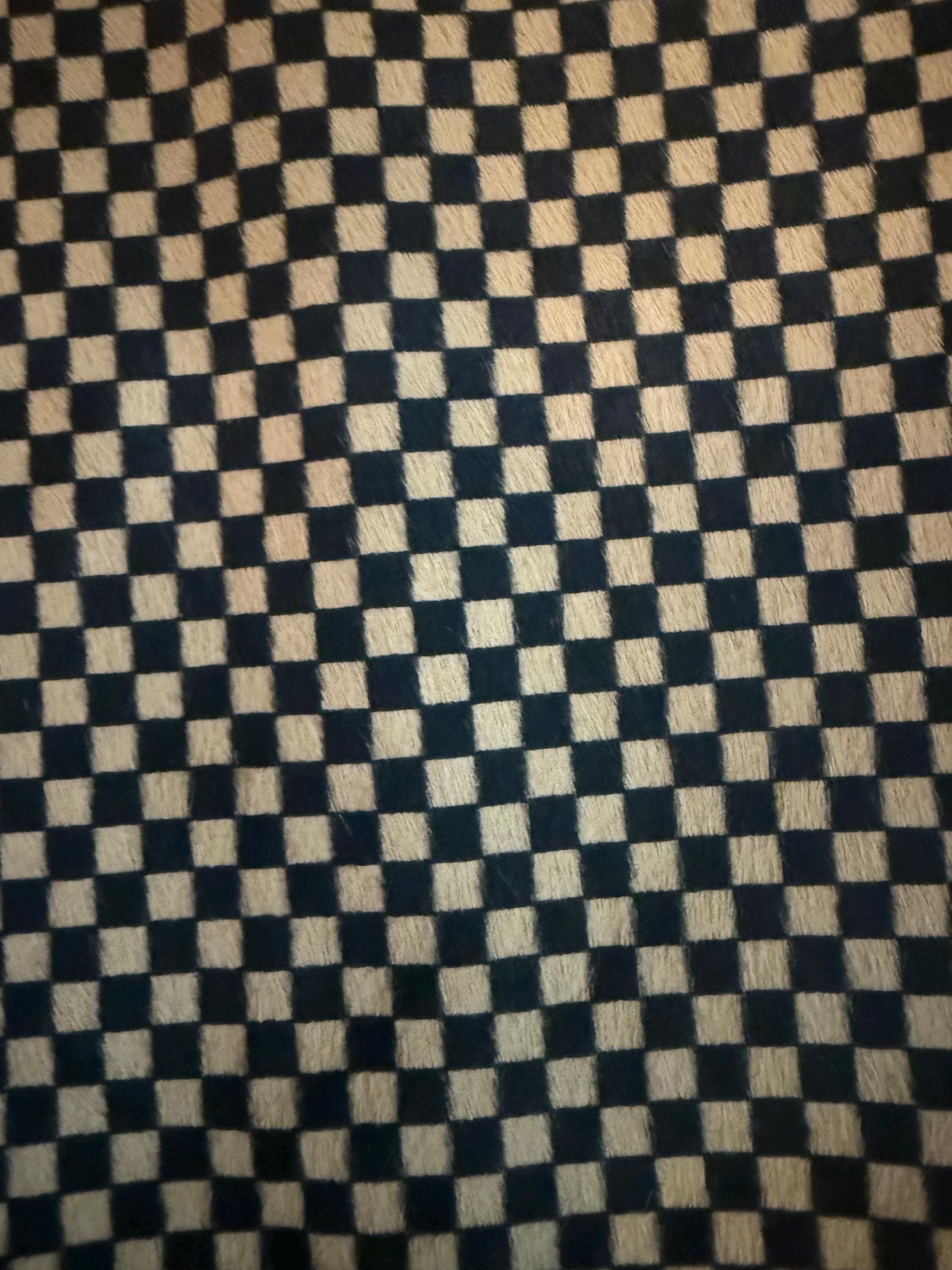 Checkerboard Hair on Hide Leather: Italian Upholstery Fabric - Etsy