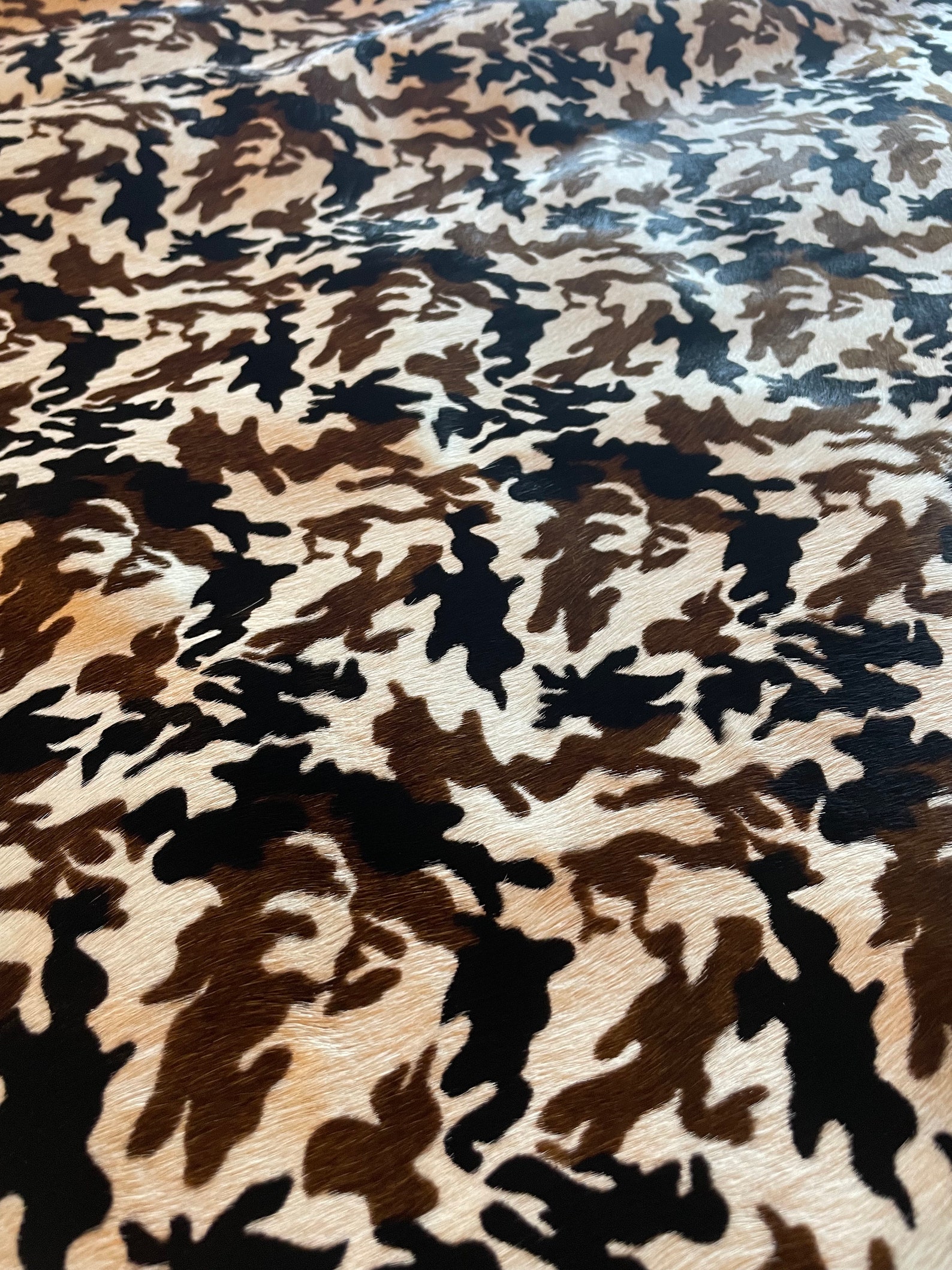 Tri Color Camouflage Cowhide Leather Upholstery | High Quality Hair on ...