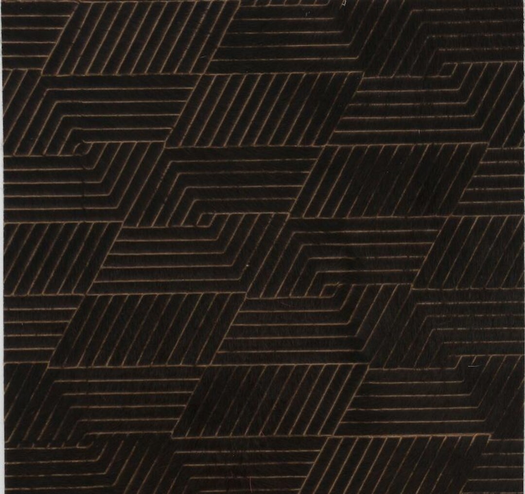 Chocolate Brown Labyrinth Laser Cut Hair on Hide, Italian Leather - Etsy