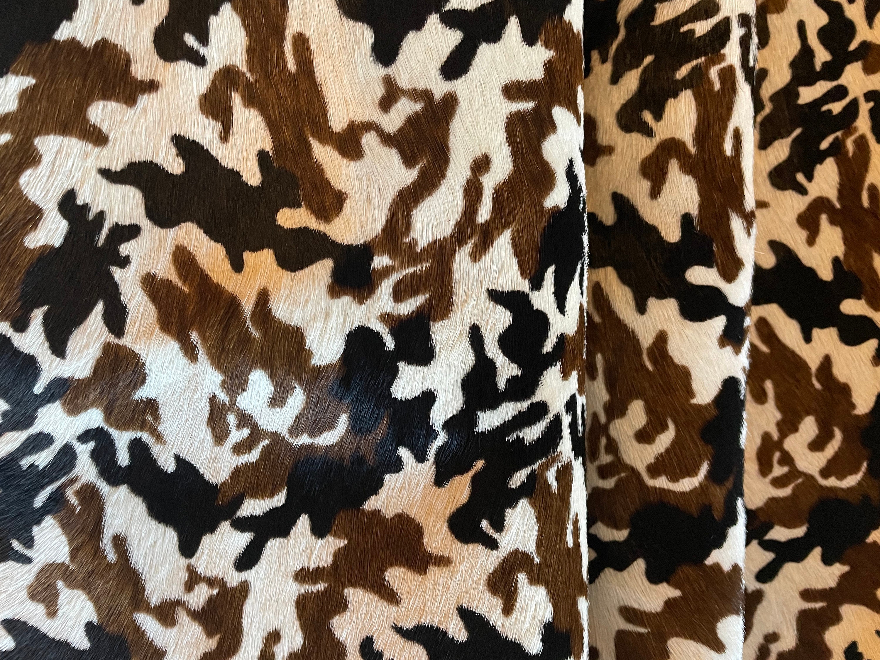 Tri Color Camouflage Cowhide Leather Upholstery | High Quality Hair on ...