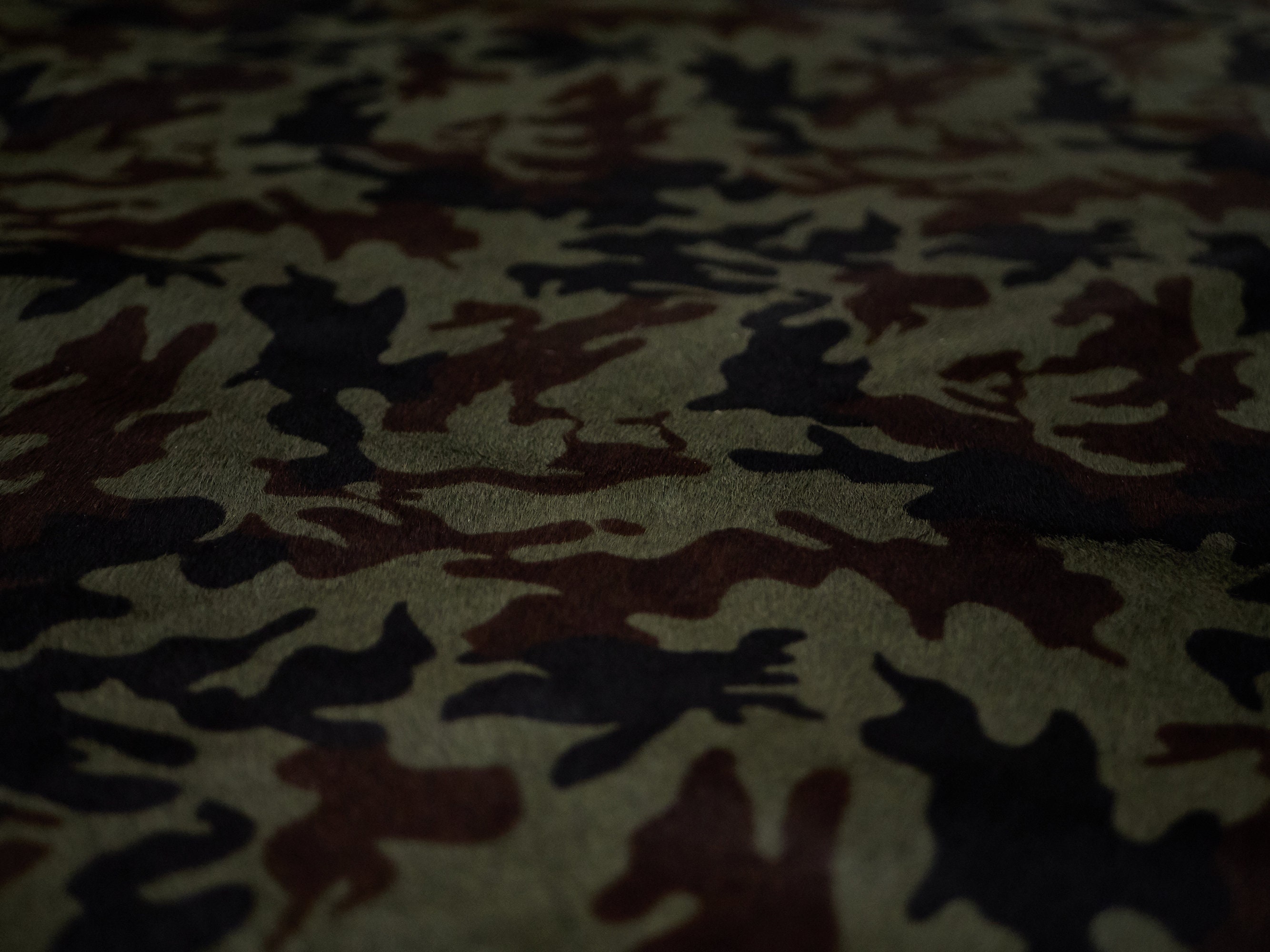 Stenciled Green Camouflage Cowhide Leather Upholstery | High Quality ...