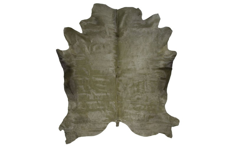 Olive Green Cowhide Genuine Hair on Hide Leather Area Rug Top Quality ...
