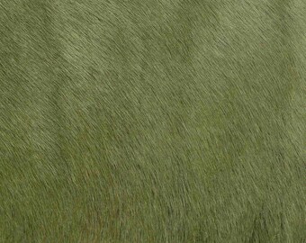 Olive Green Cowhide Genuine Hair on Hide Leather Area Rug Top Quality ...