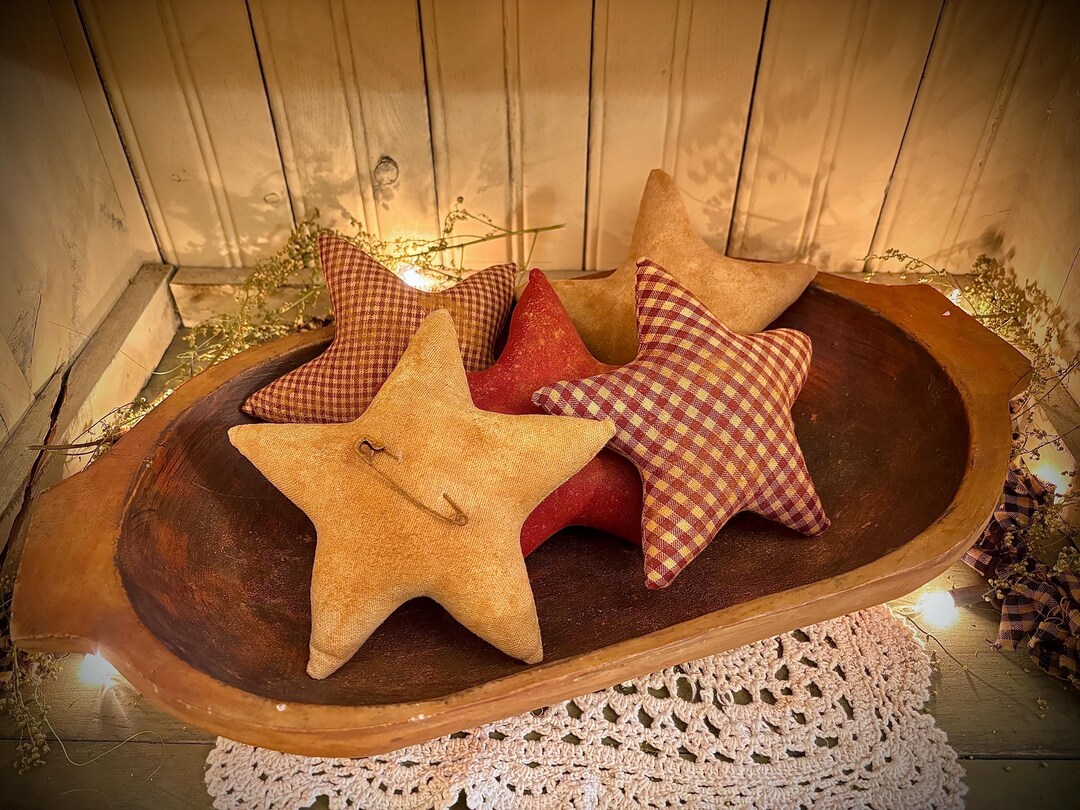 Primitive Grungy Star Bowl Fillers Ornies Tucks Set or Individual ...