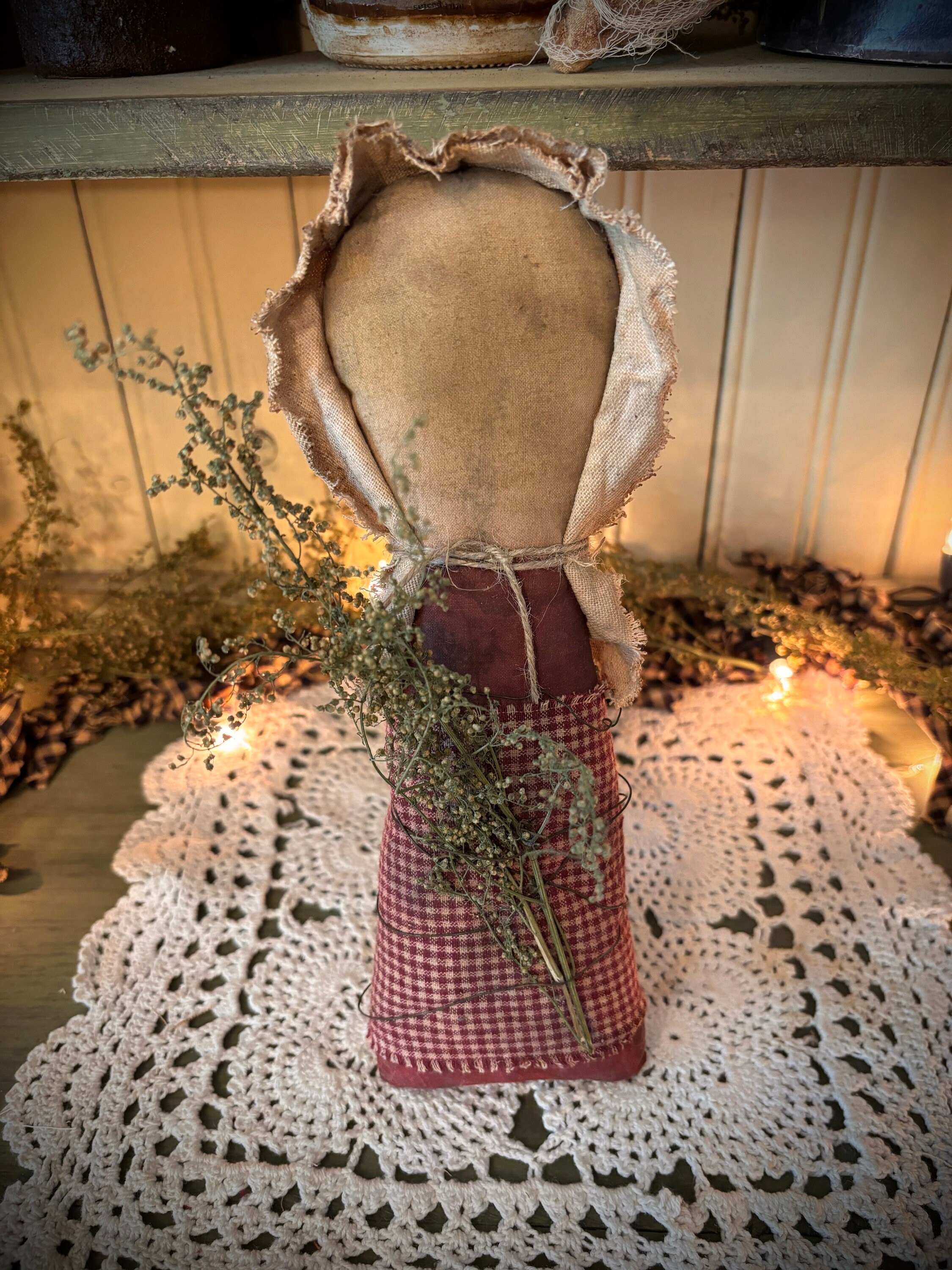 Primitive Prairie Doll Early Style Sweet Annie Grunge Doll Bowl Filler ...
