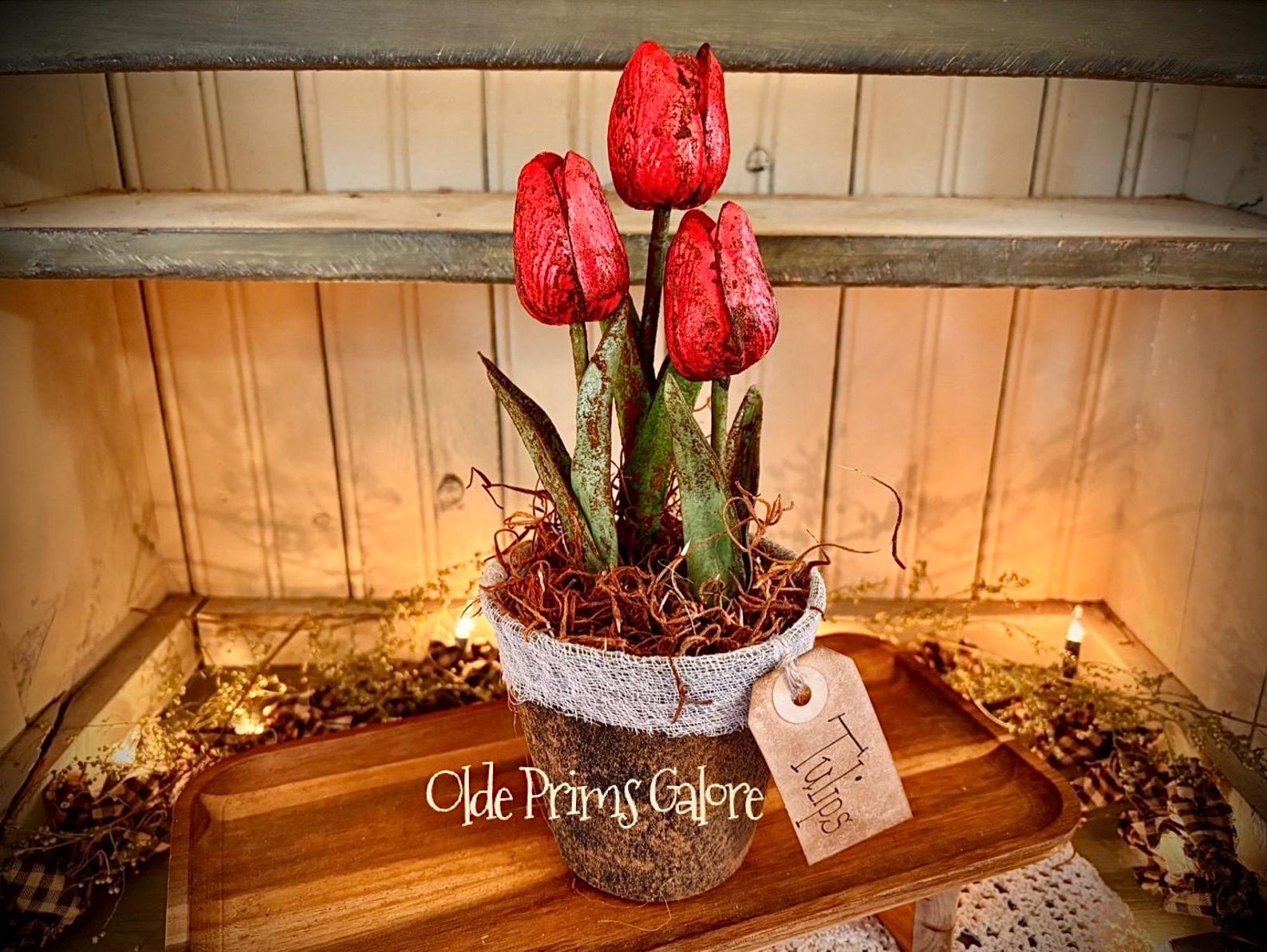 Primitive Grungy Faux Tulips Spring Easter Flowers Farmhouse Decor - Etsy