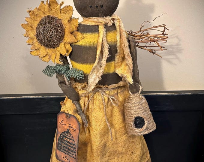 BUSYBEE – Primitive Bee Doll 14 Inch – OOAK Spring Doll, Springtime ...