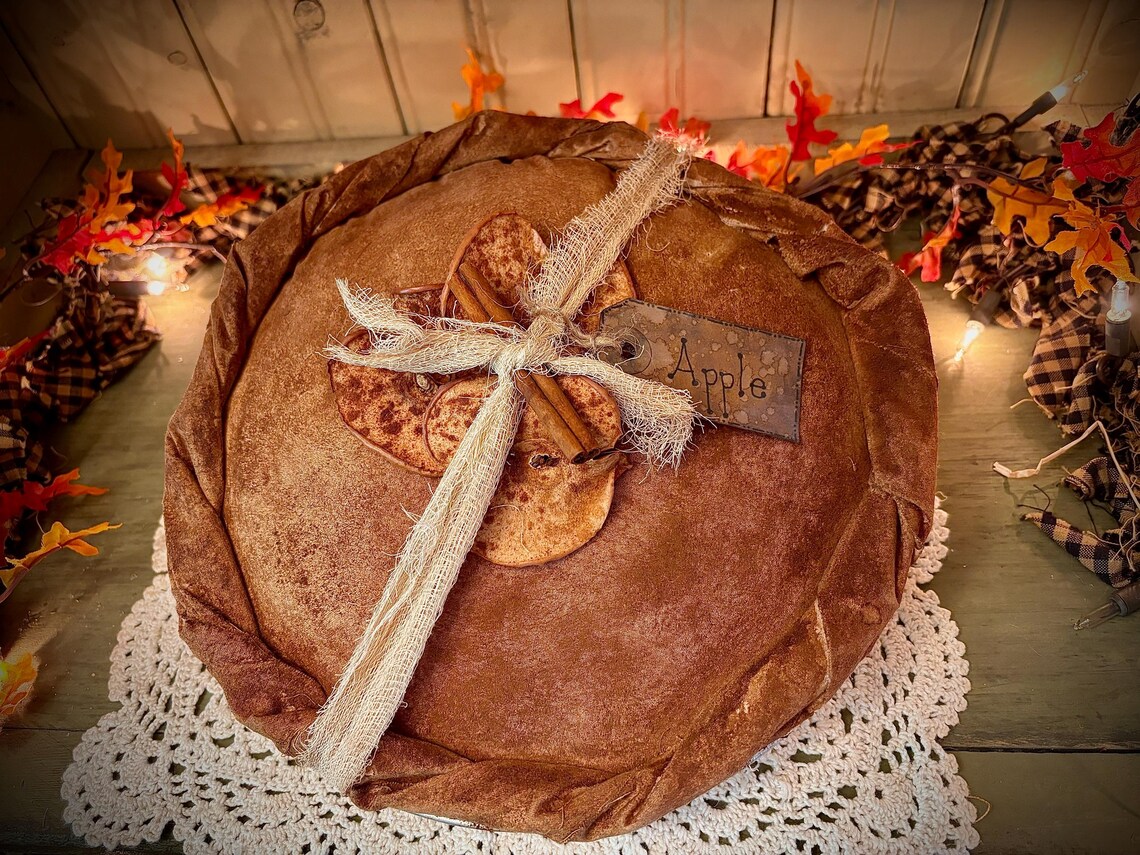 Primitive Faux Apple Pie Farmhouse Decor Fall - Etsy