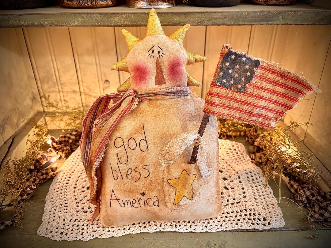 Primitive Lady Liberty Americana Fourth of July Independence Day ...