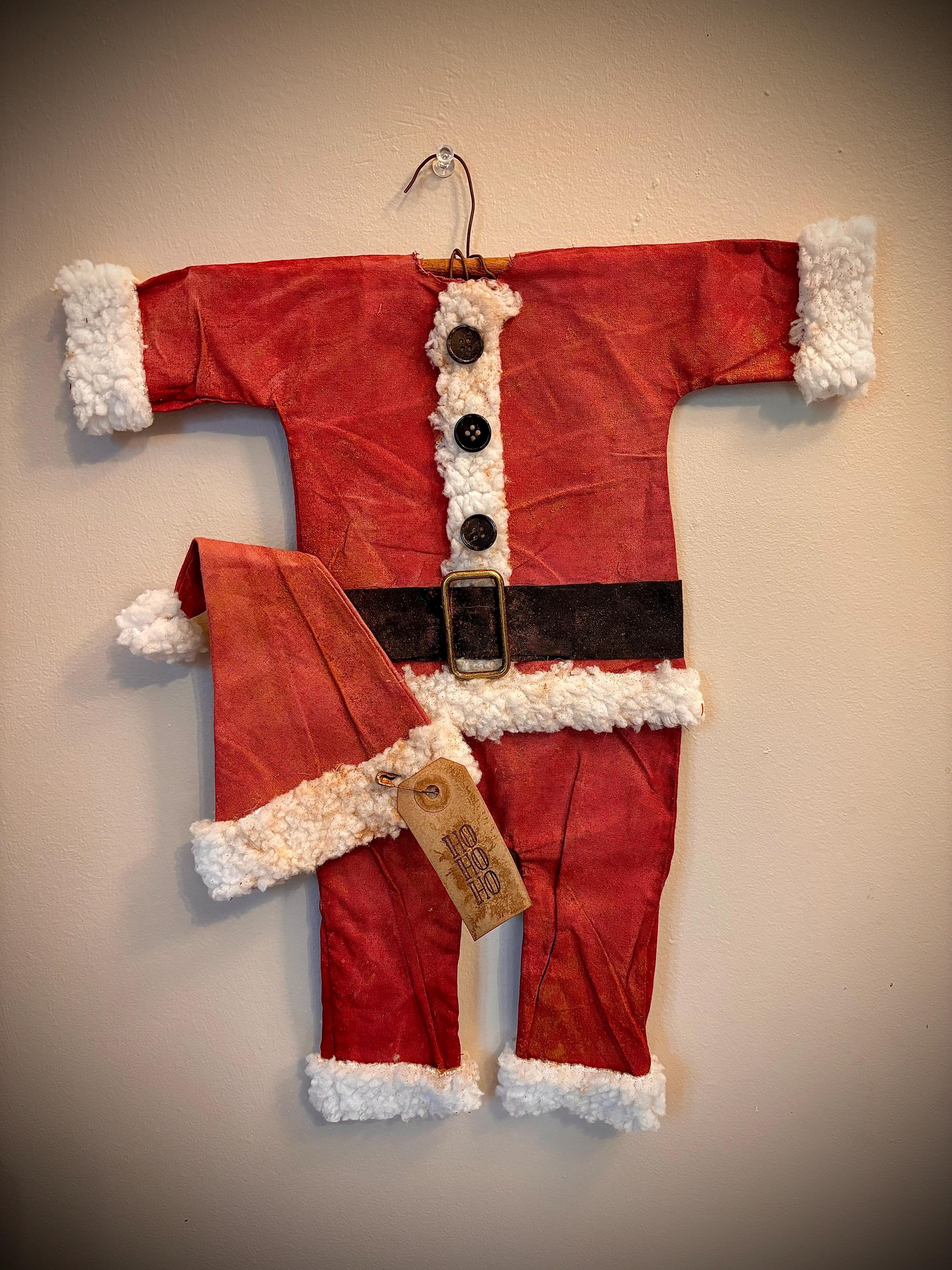 Primitive Small Grungy Santa Suit Christmas Holiday Farmhouse Santa ...