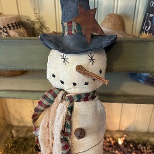 Primitive Christmas Snowman Farmhouse Decor Folk Art - Etsy